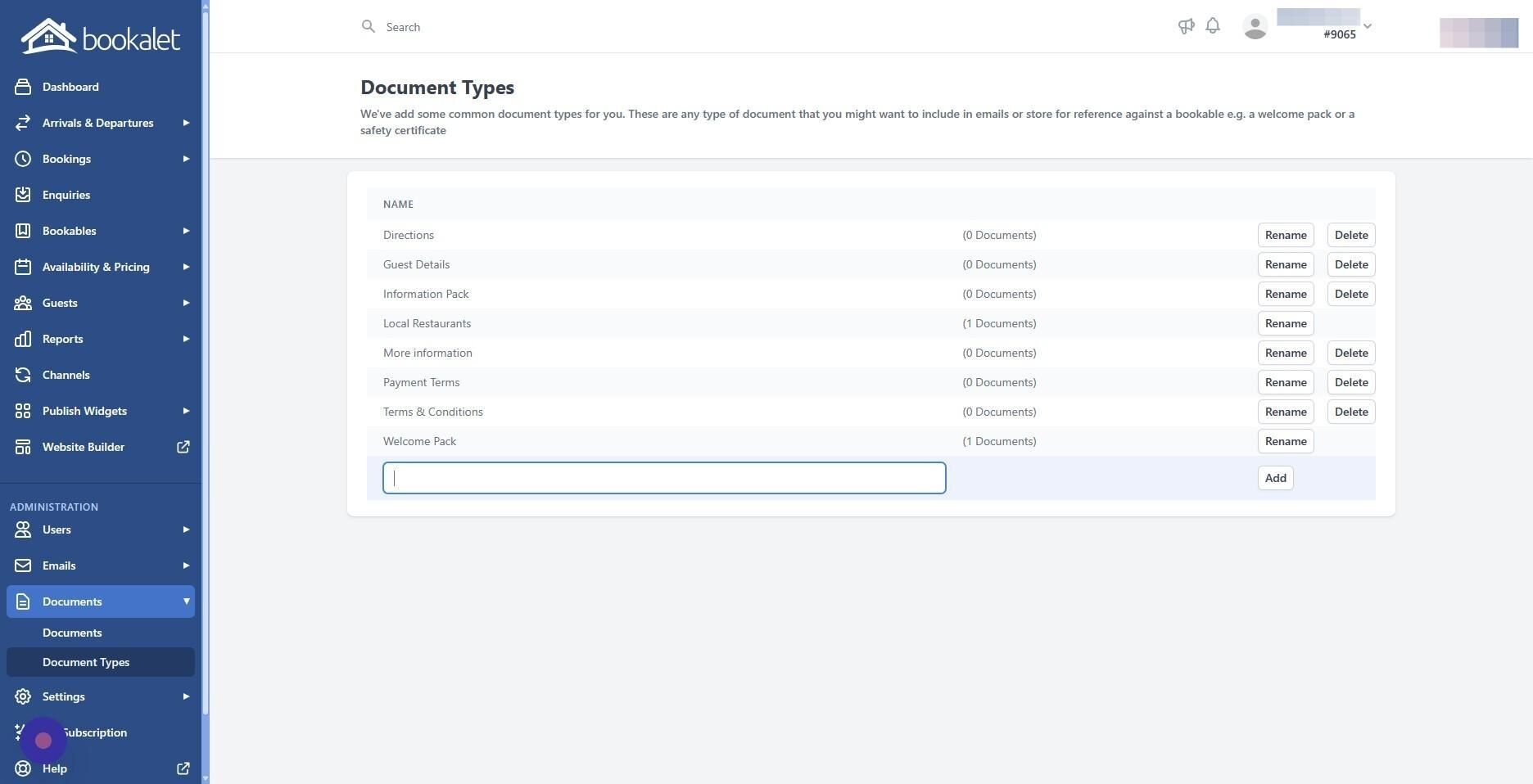 How to add a new Document Type - Bookalet