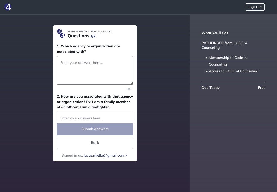 Code-4 Counseling — Get Started PATHFINDER