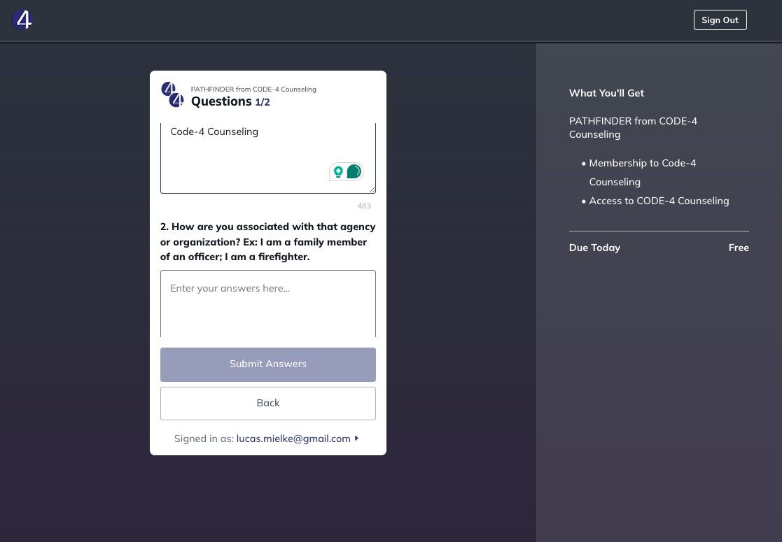 Code-4 Counseling — Get Started PATHFINDER