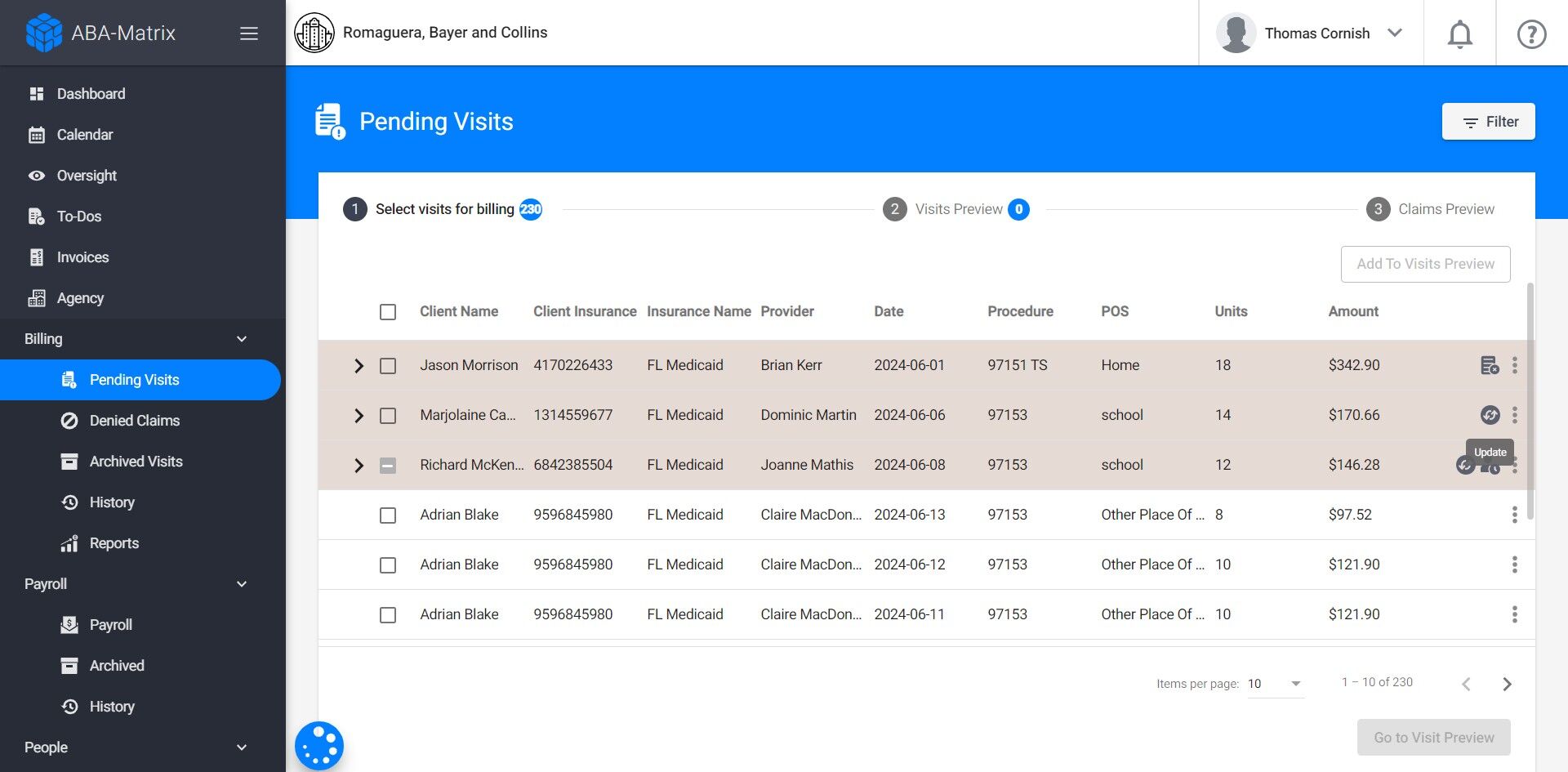 How to run a billing - ABA Matrix Knowledge Desk