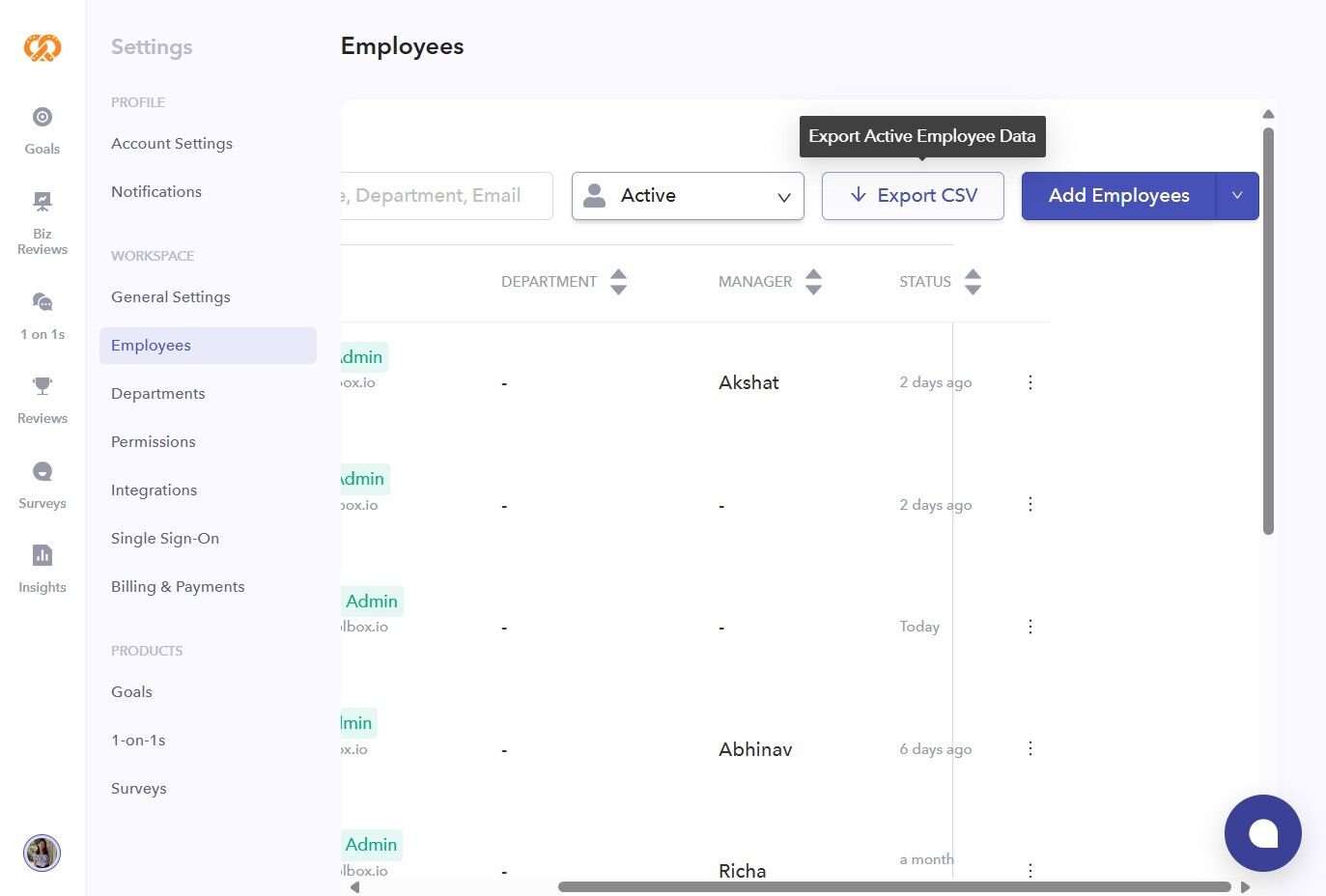 Bulk Uploading of the employee data | Peoplebox Help Center