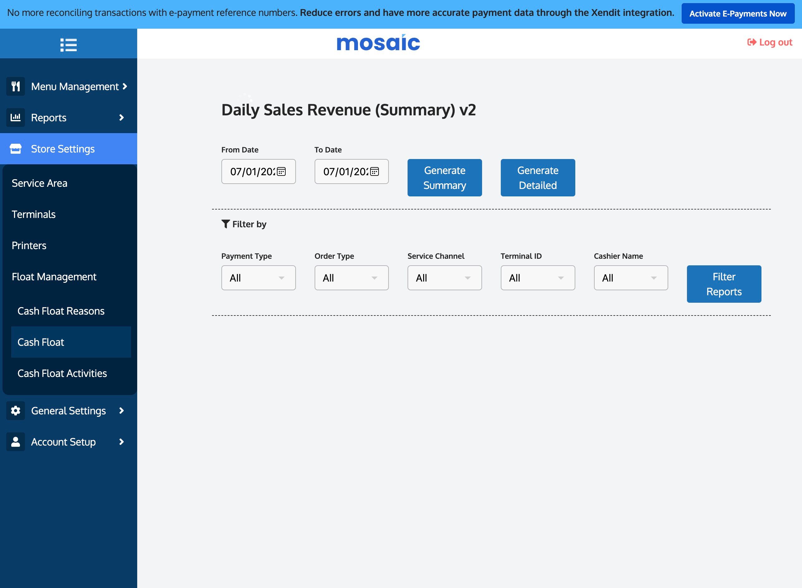 Remotely Add Cash Float to POS (Back Office)