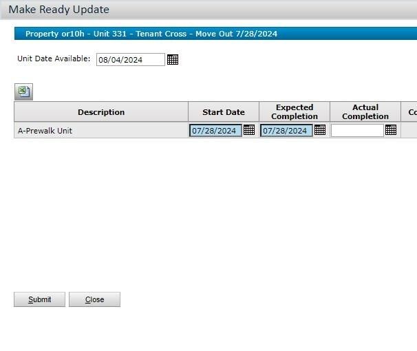 Update Unit Details in Yardi for Make Ready – Thrive Communities
