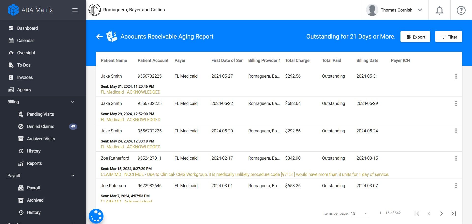 Cómo ejecutar el billing - ABA Matrix Knowledge Desk