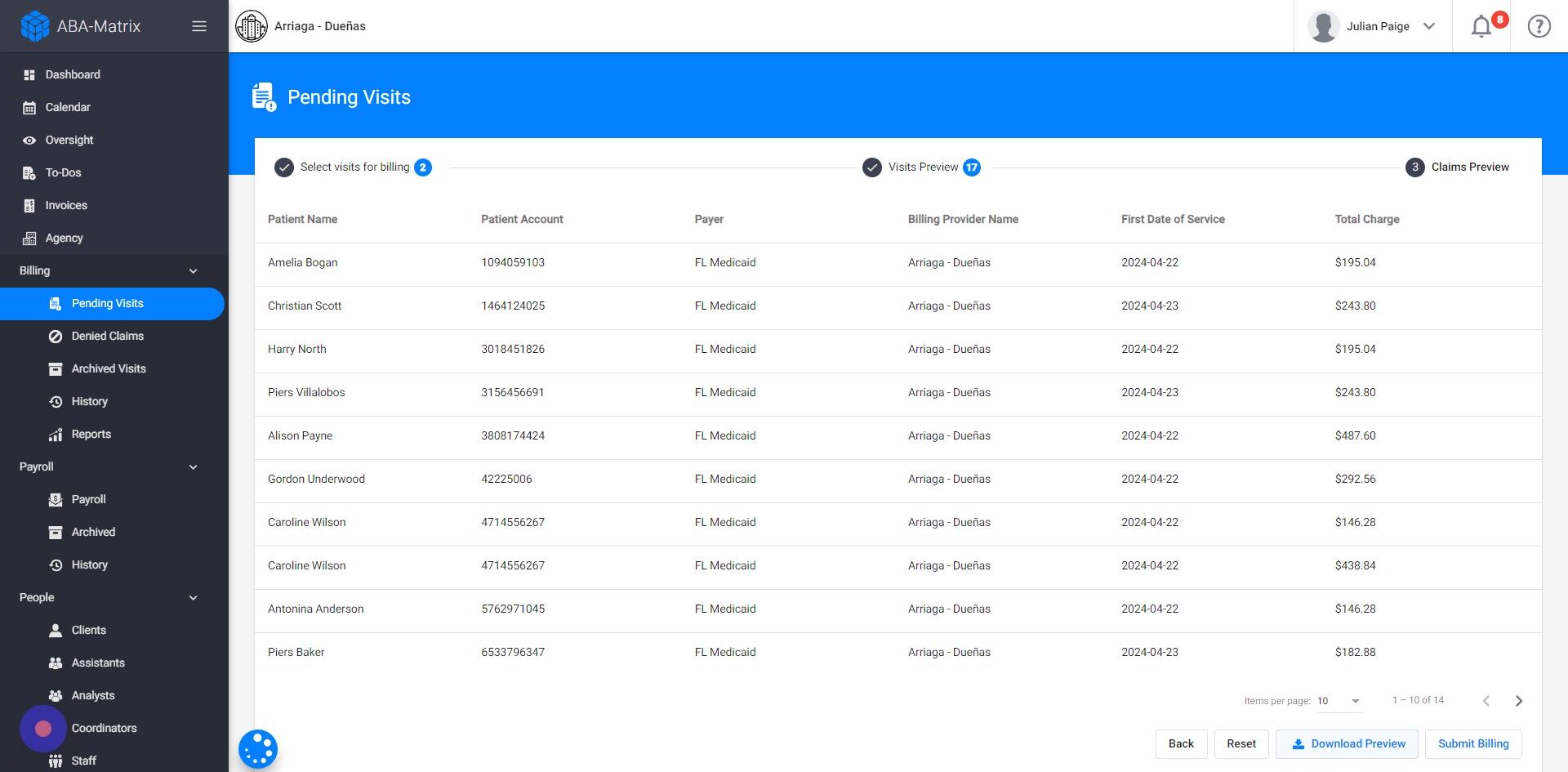 Cómo ejecutar el billing - ABA Matrix Knowledge Desk