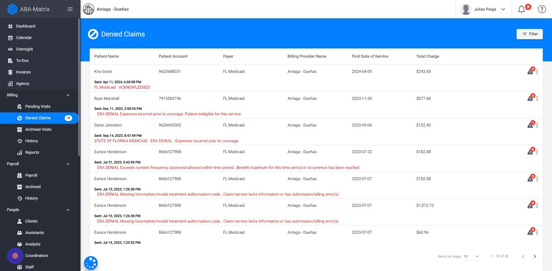 Cómo ejecutar el billing - ABA Matrix Knowledge Desk