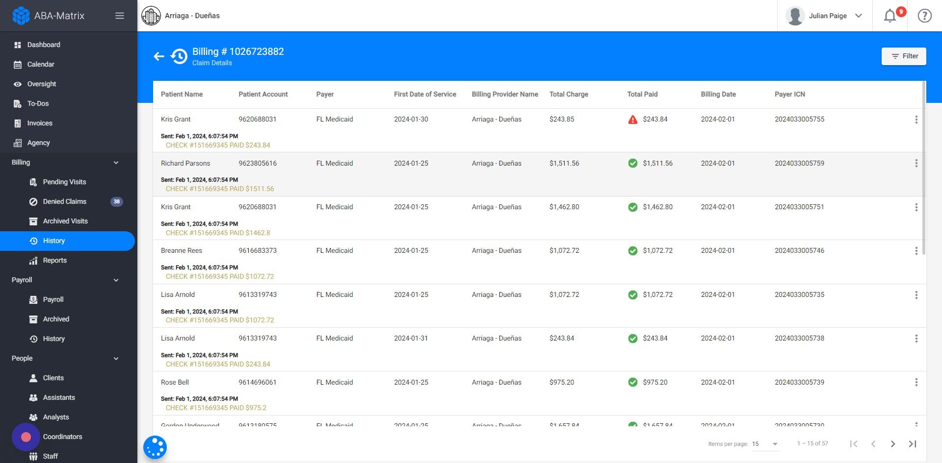 Cómo ejecutar el billing - ABA Matrix Knowledge Desk