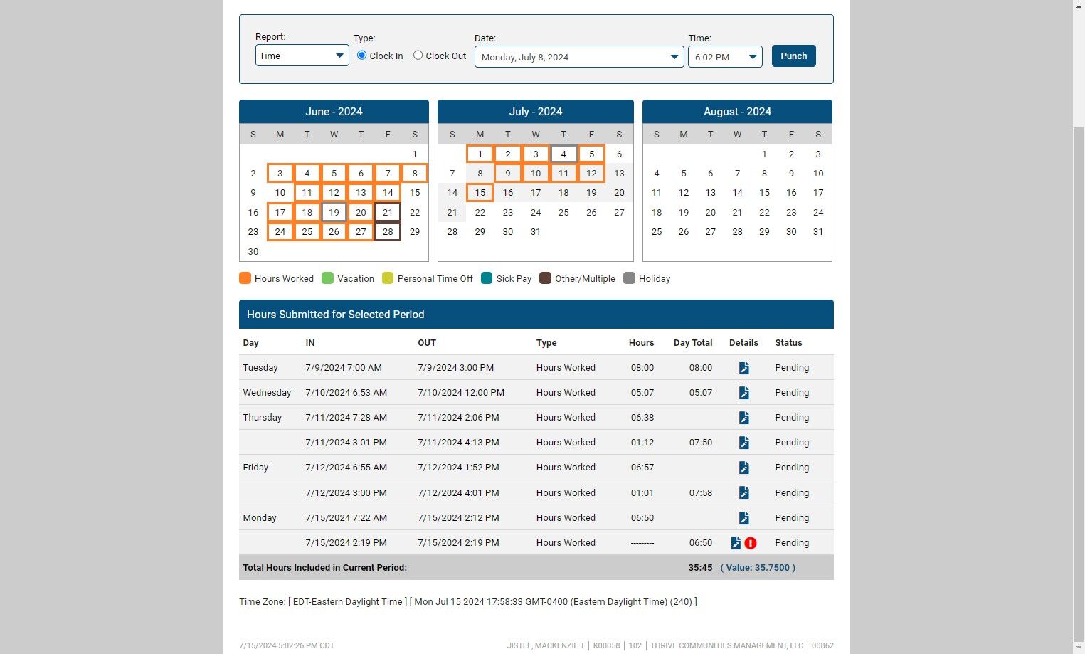 Fixing Red Exclamation Marks in Time Clock Review ExponentHR – Thrive ...
