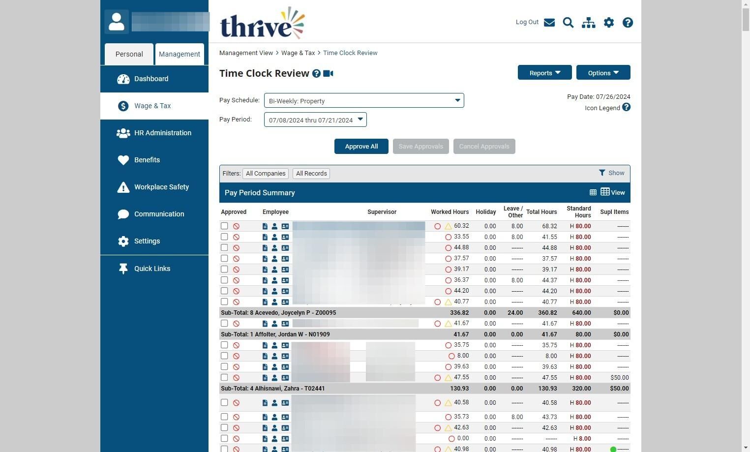 Fixing Red Exclamation Marks in Time Clock Review ExponentHR – Thrive ...