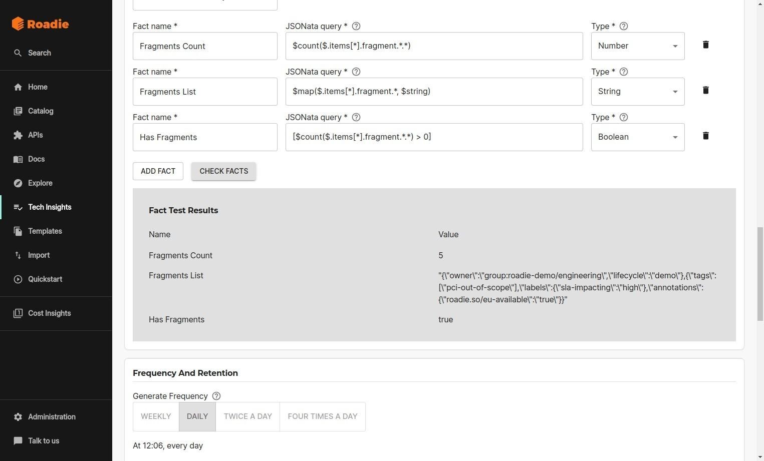 Track Fragments on catalog entities | Roadie