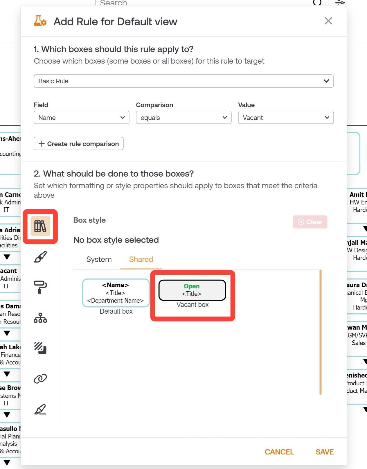 Admin tutorial 2: Creating views – OrgChart