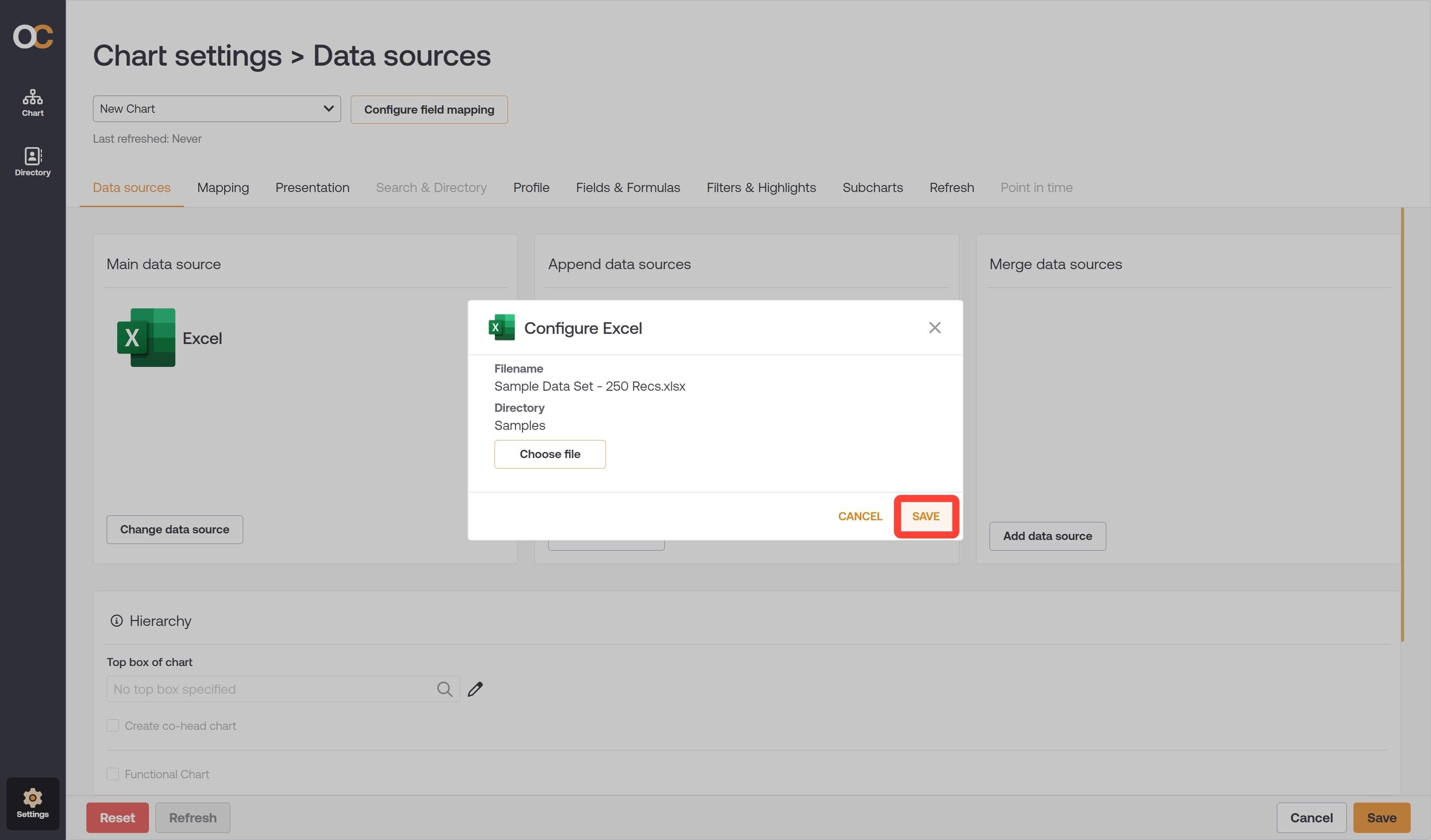 Admin tutorial 1: Creating a base chart – OrgChart