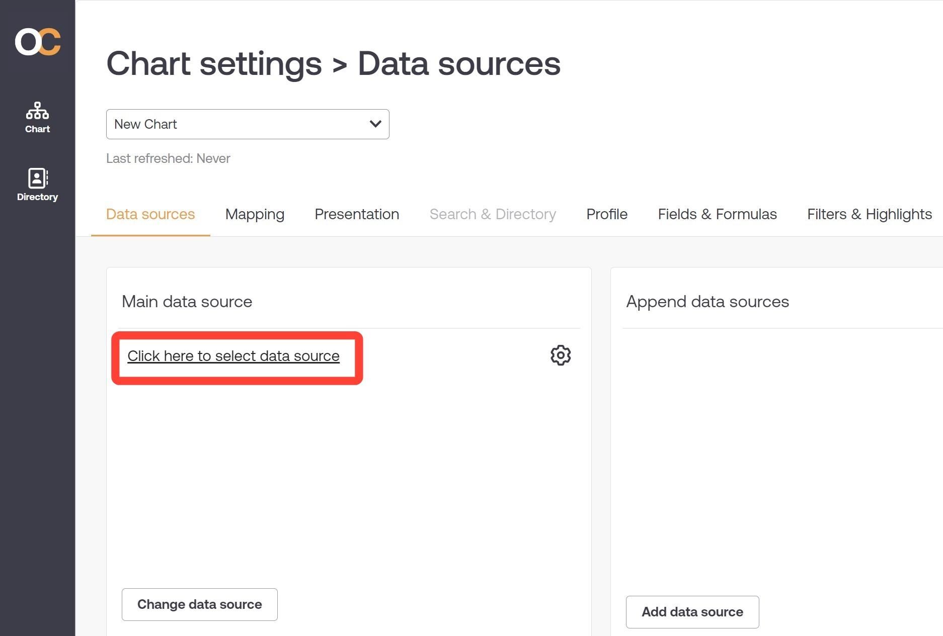 Admin tutorial 1: Creating a base chart – OrgChart