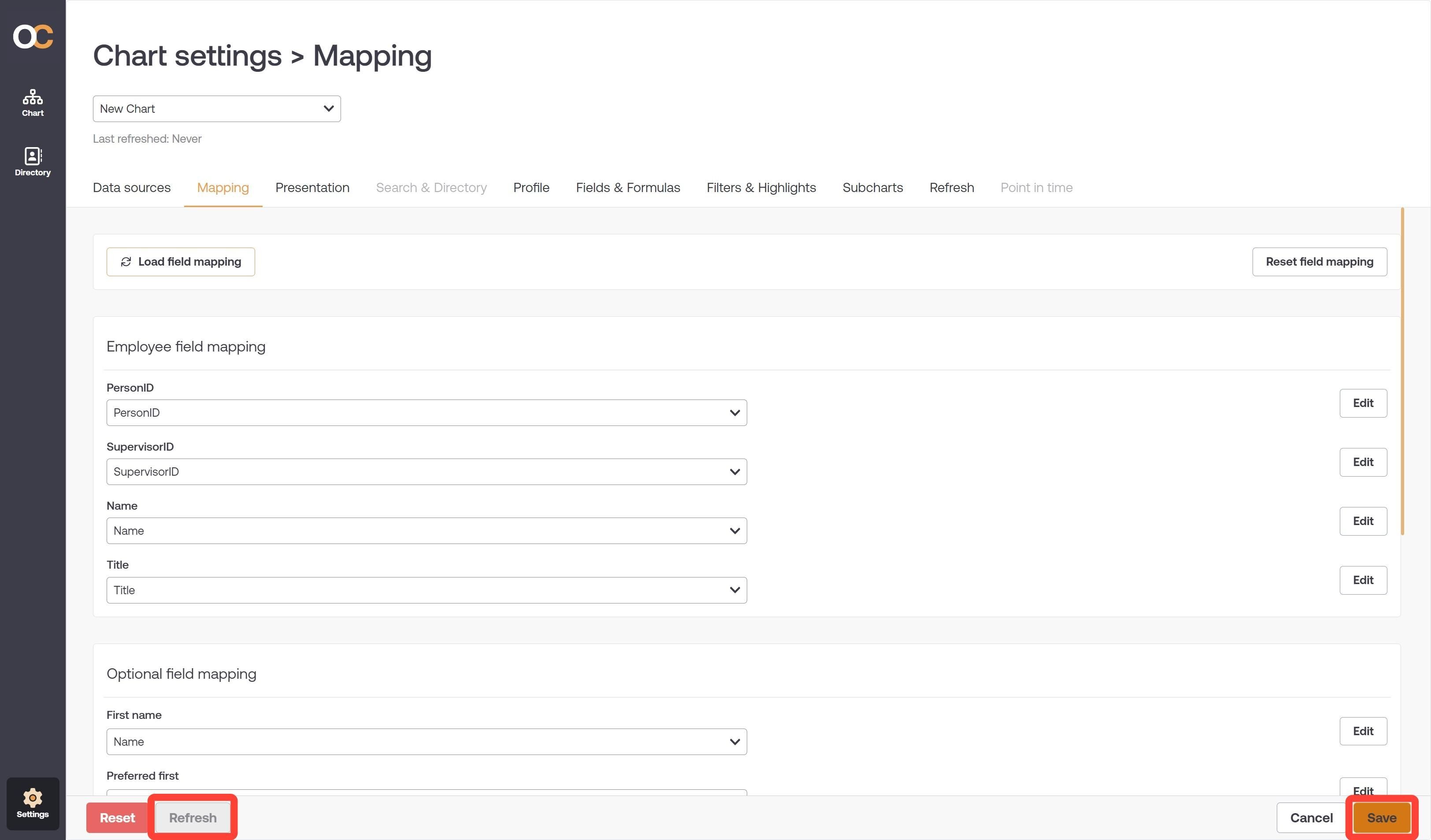 Admin tutorial 1: Creating a base chart – OrgChart