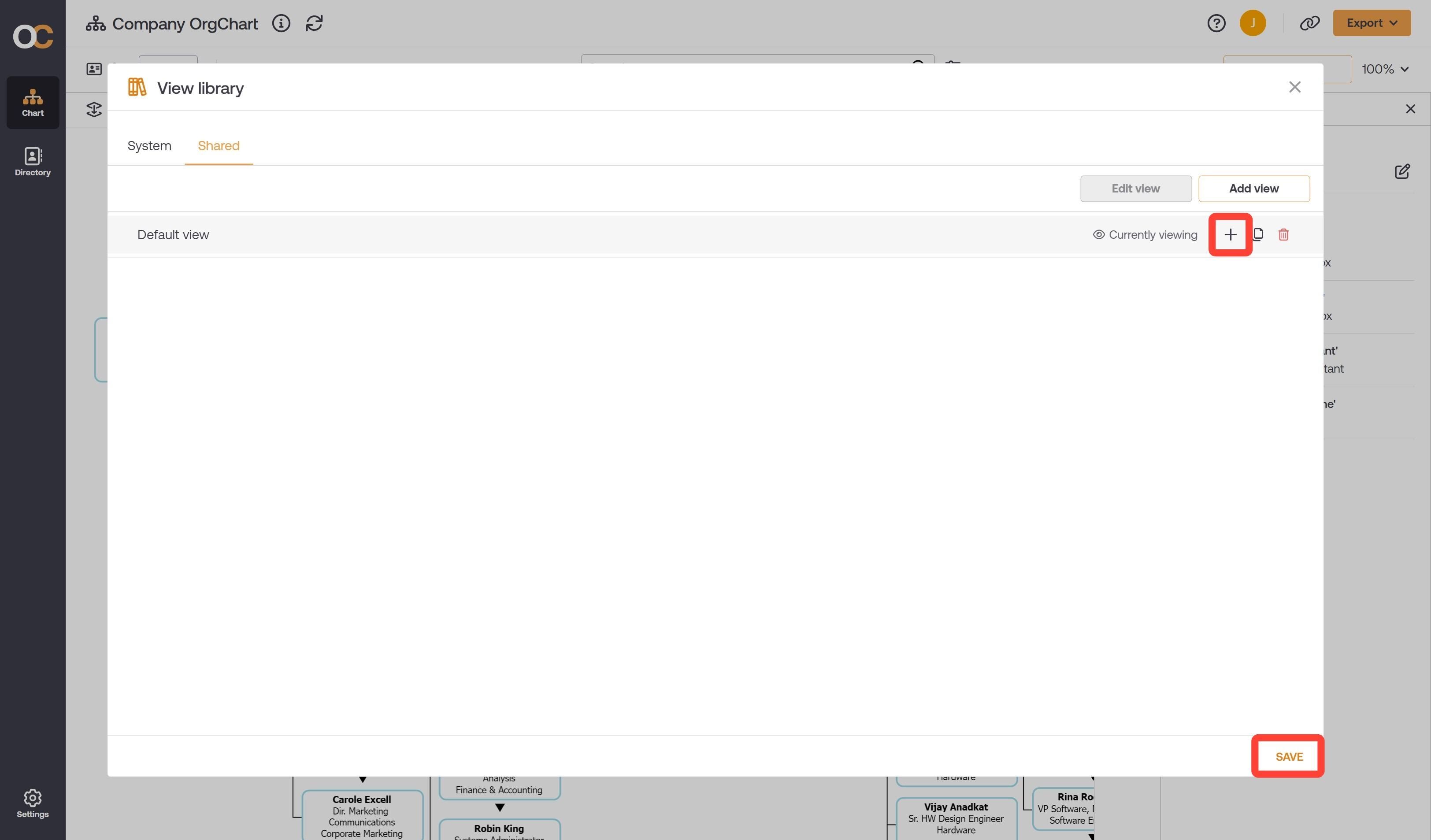 Admin tutorial 2: Creating views – OrgChart