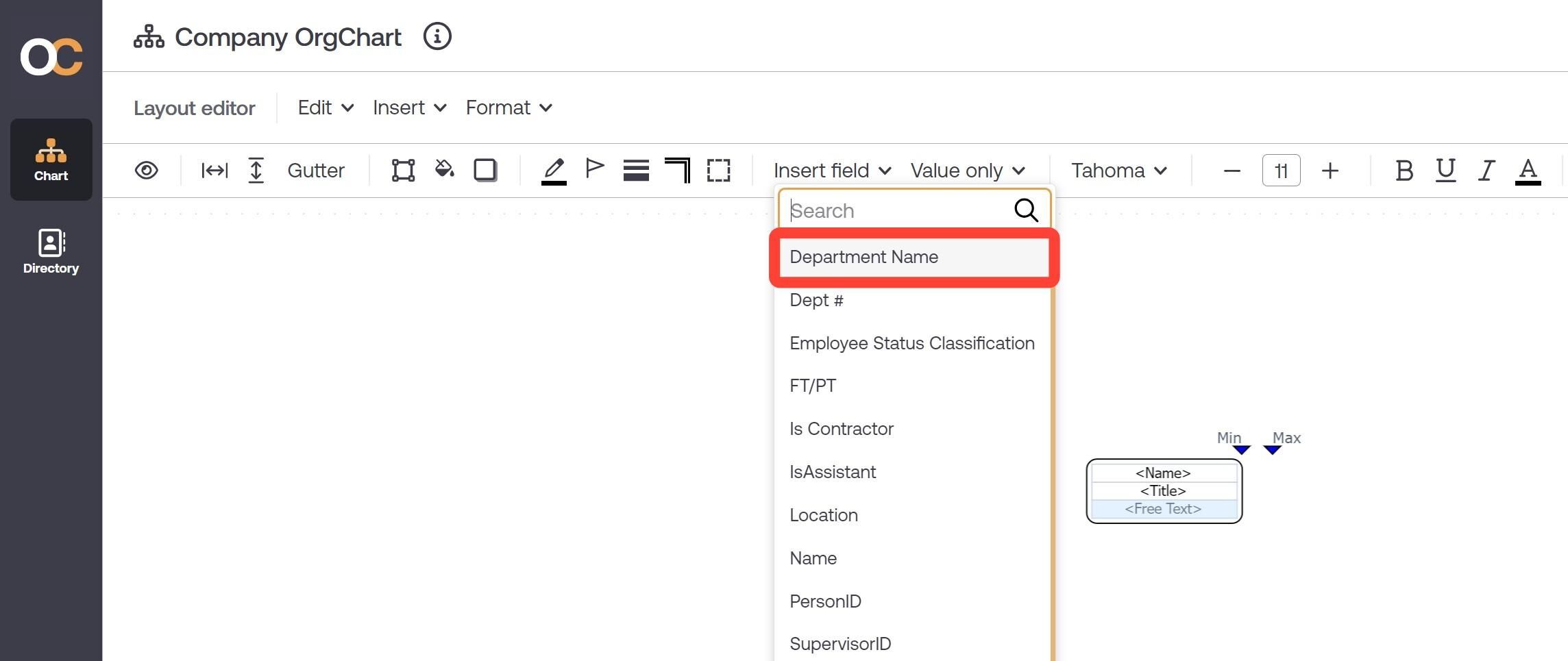Admin tutorial 2: Creating views – OrgChart