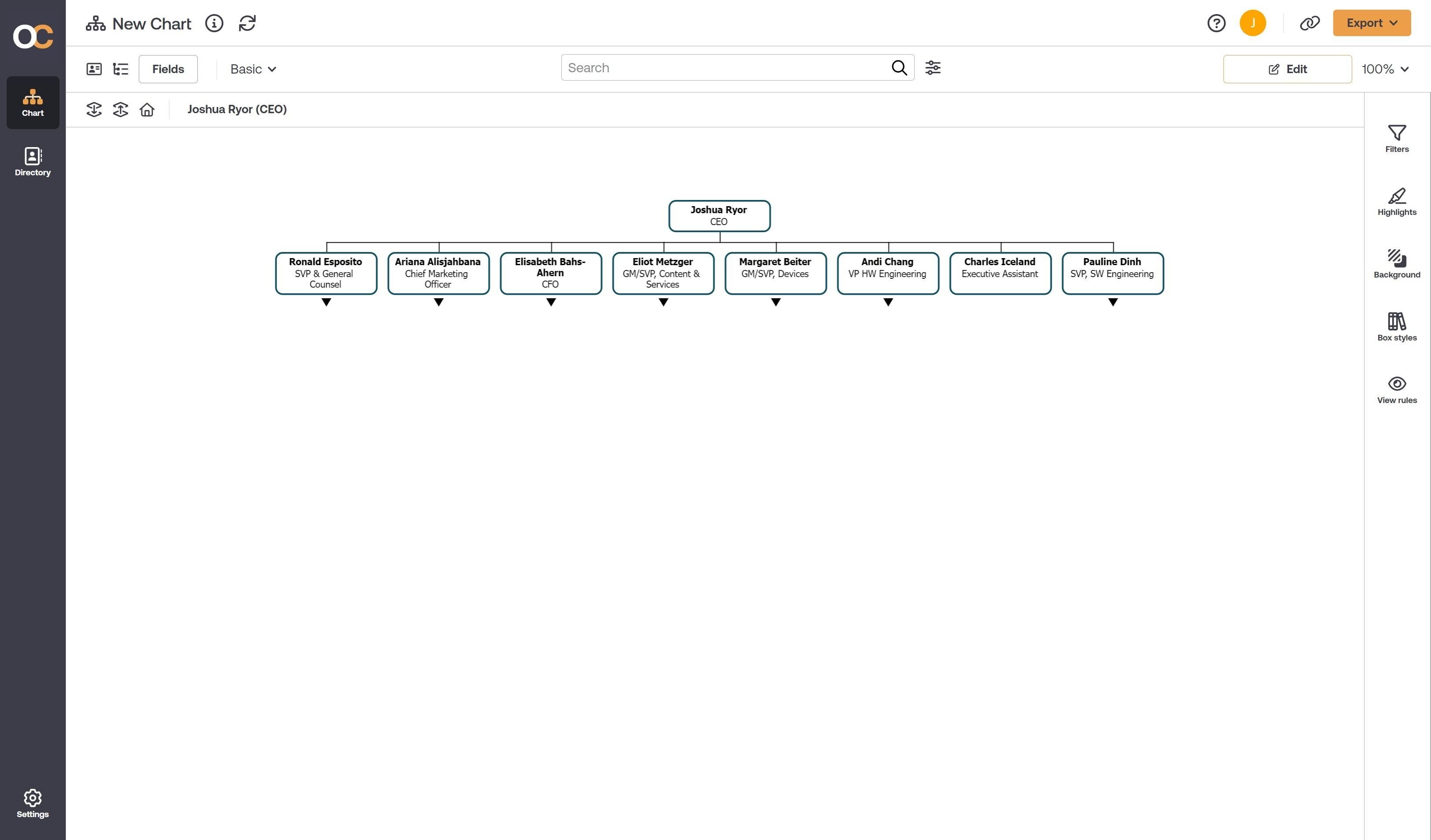 Admin tutorial 1: Creating a base chart – OrgChart