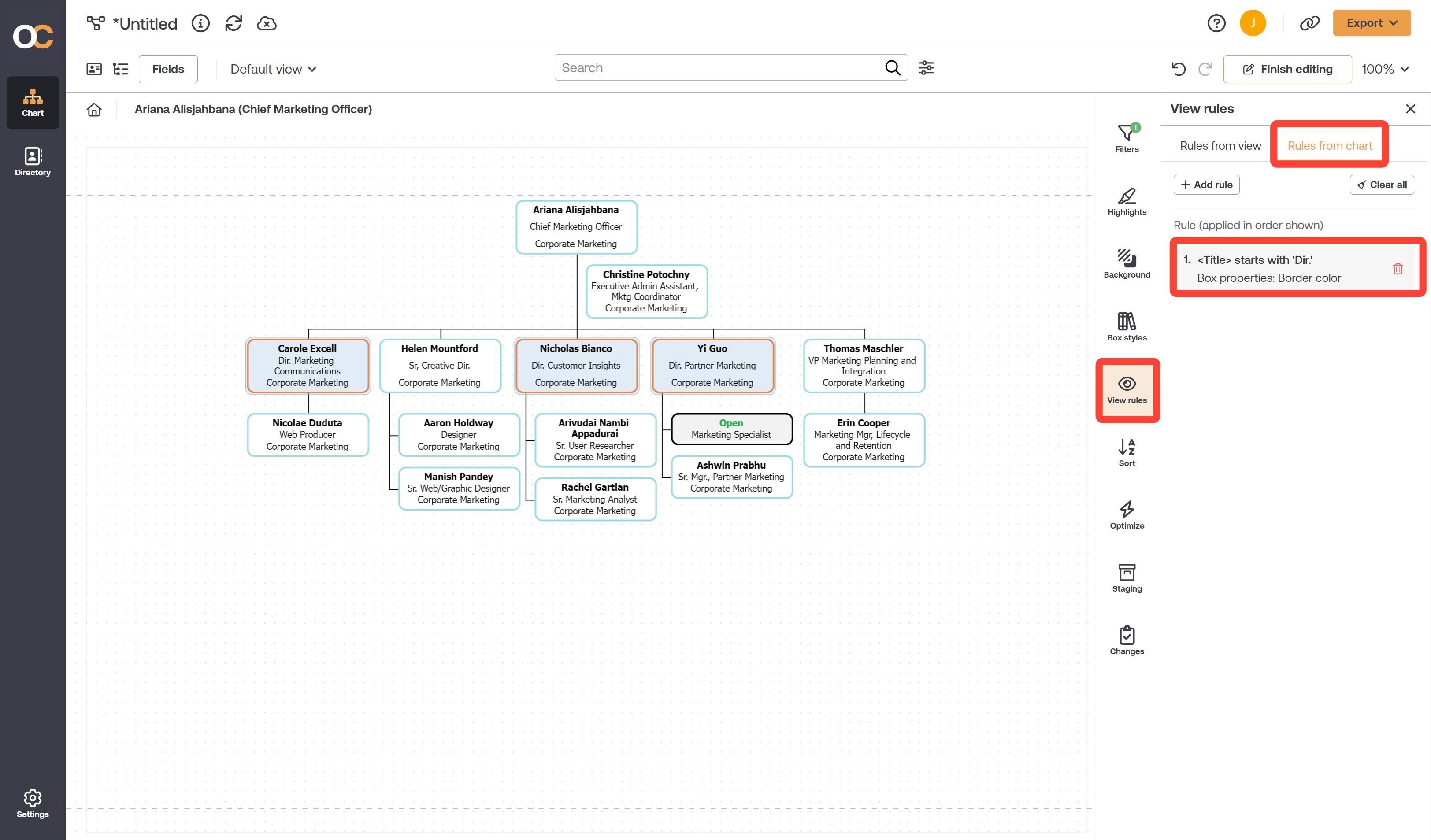Admin tutorial 3: Creating custom charts – OrgChart