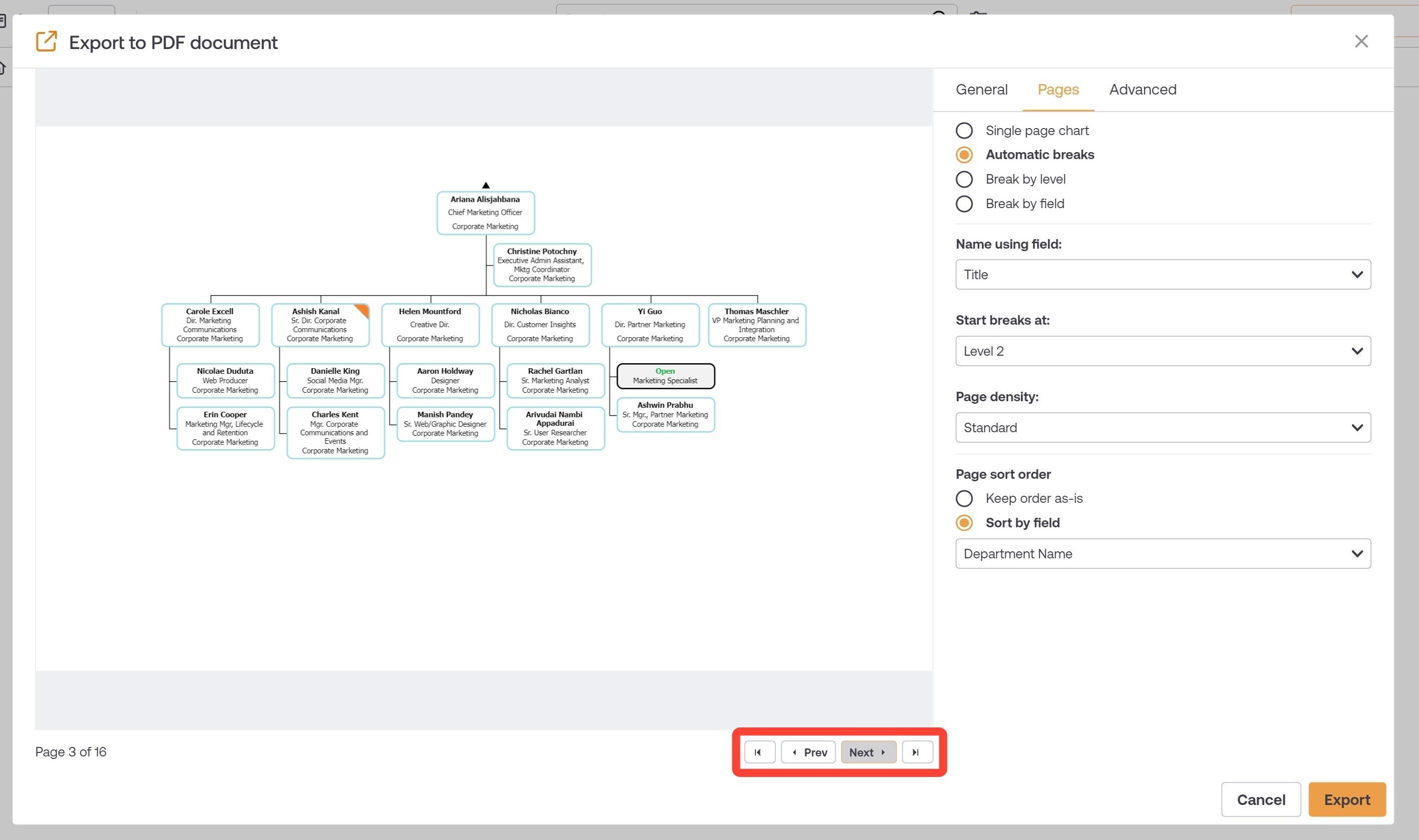 Admin tutorial 4: Exporting and sharing – OrgChart