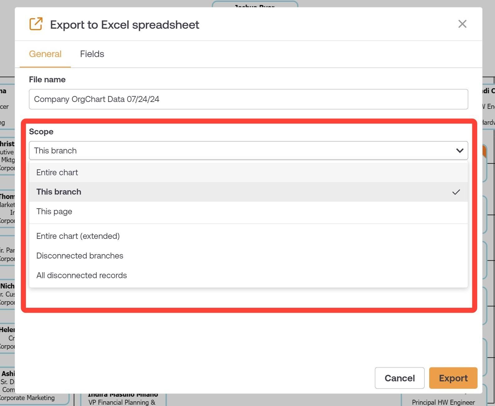 Admin tutorial 4: Exporting and sharing – OrgChart