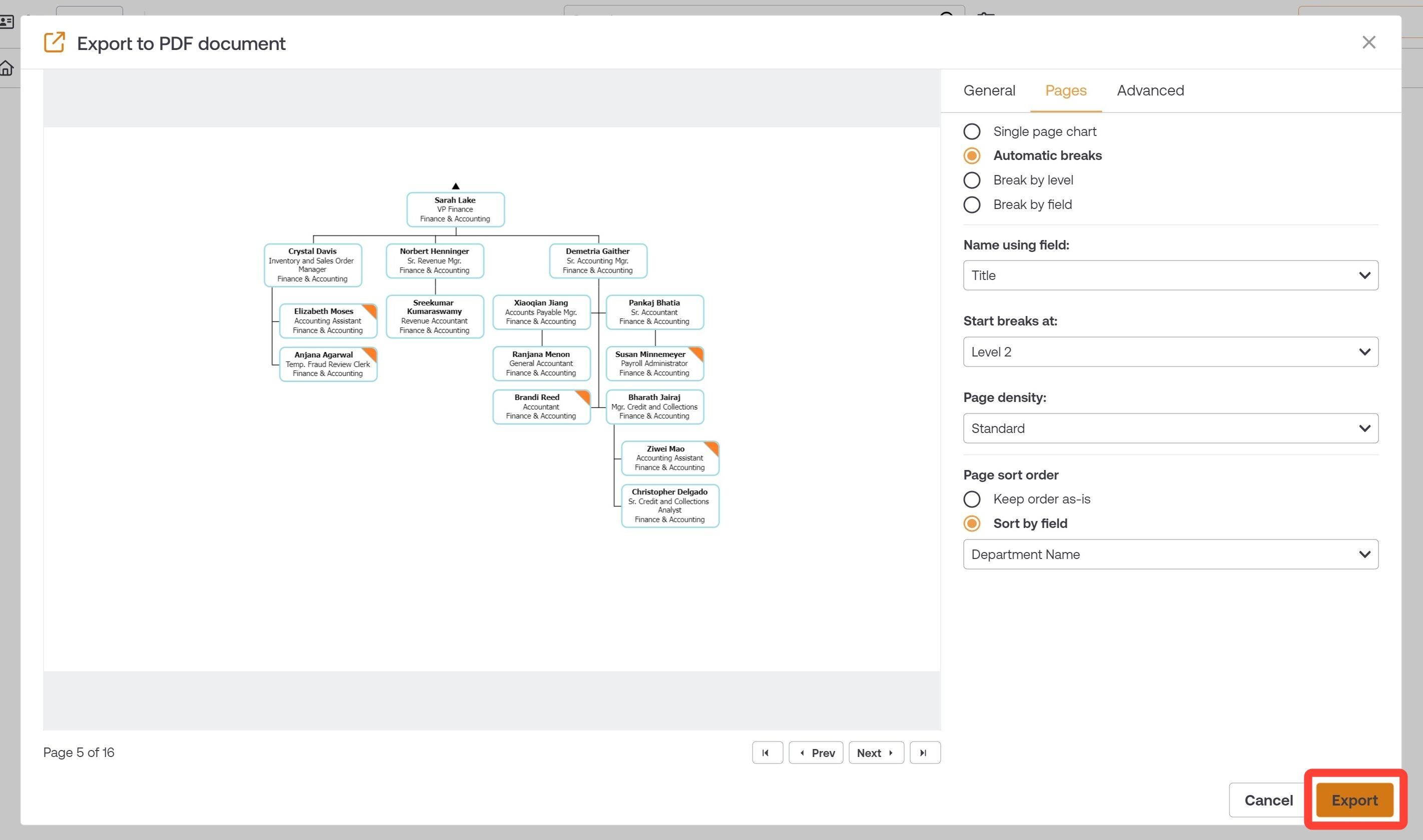 Admin tutorial 4: Exporting and sharing – OrgChart