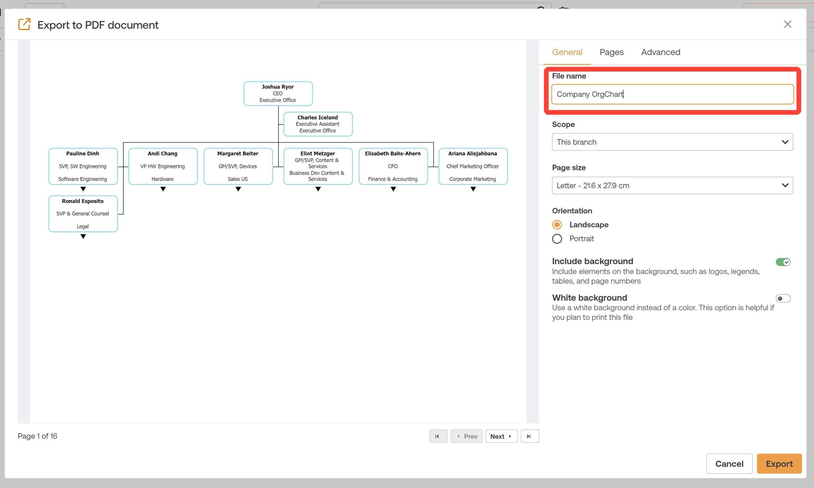 Admin tutorial 4: Exporting and sharing – OrgChart