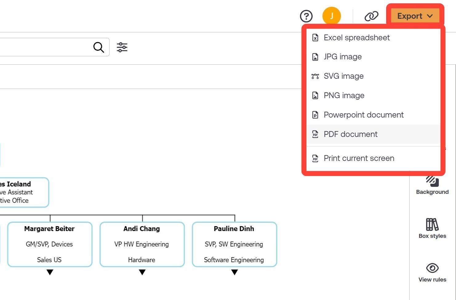 Admin tutorial 4: Exporting and sharing – OrgChart