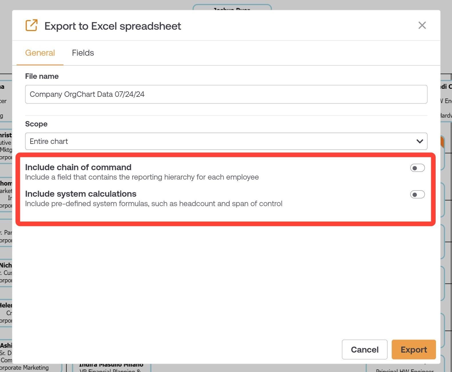 Admin tutorial 4: Exporting and sharing – OrgChart