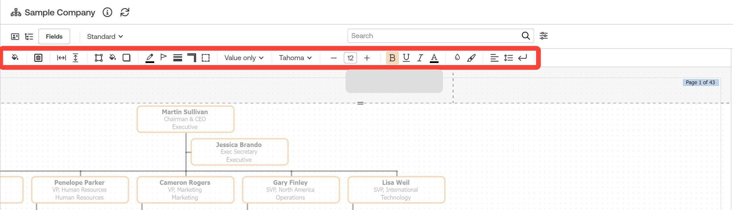 Creating and updating backgrounds – OrgChart