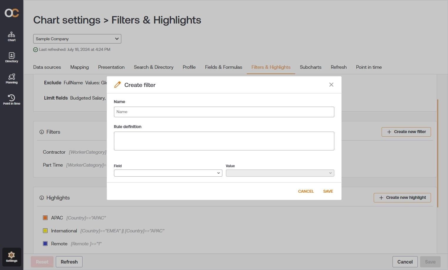 Saved Filters – OrgChart