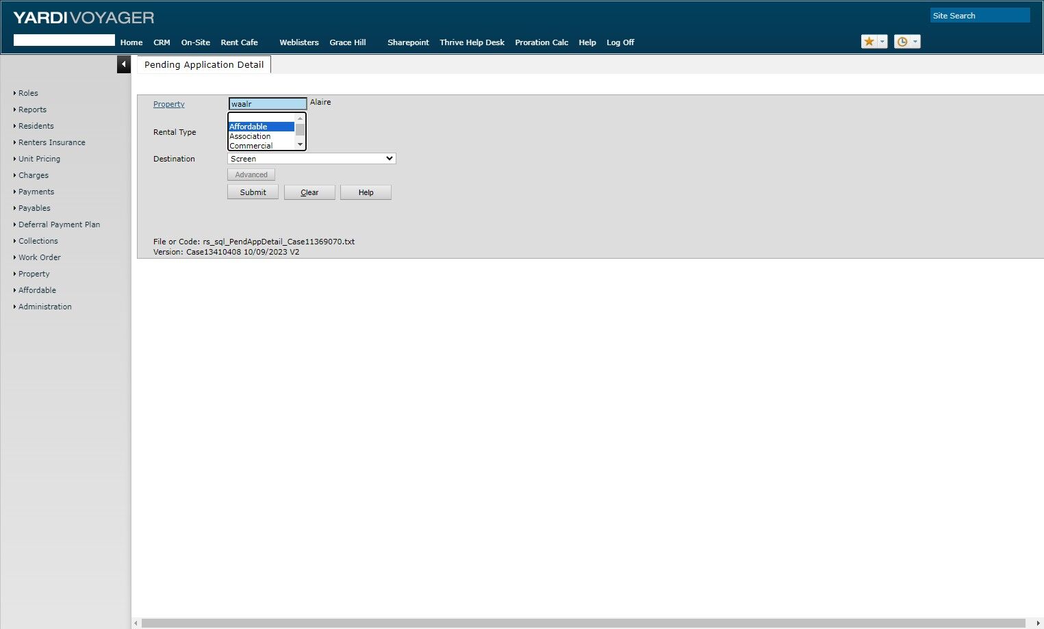 Yardi Compliance Memos and Pending Application Detail Report – Thrive ...
