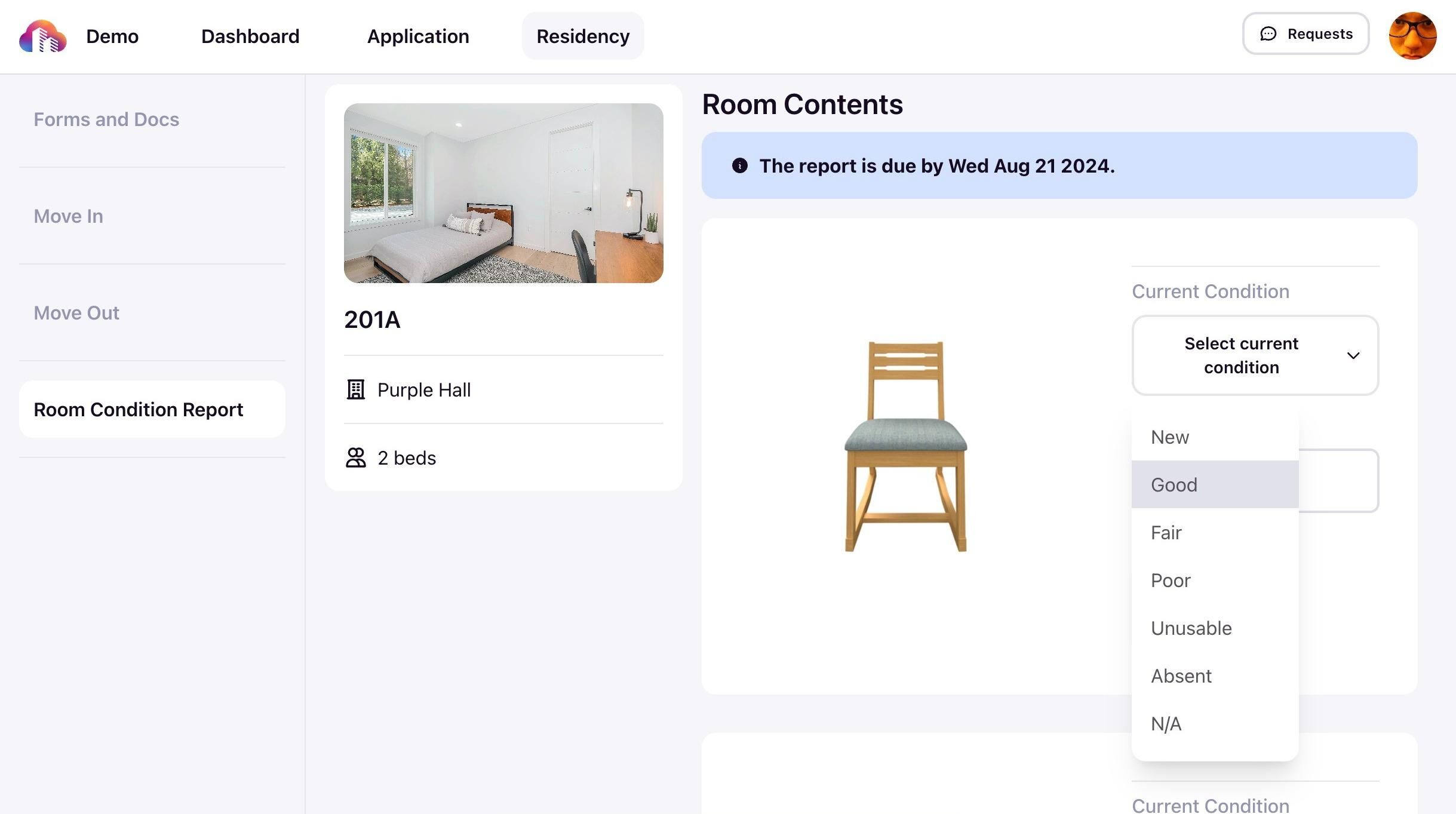Completing a Room Condition Report, for Students – Housing.cloud