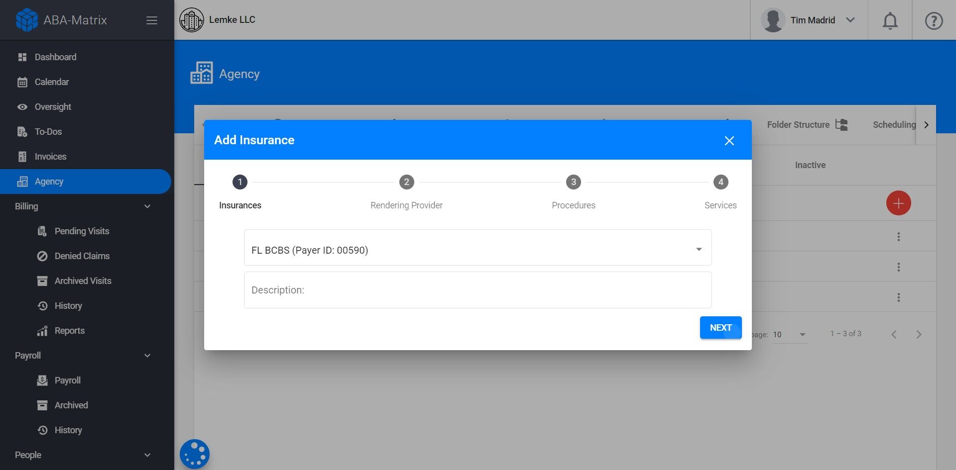 Cómo configurar un nuevo seguro - ABA Matrix Knowledge Desk