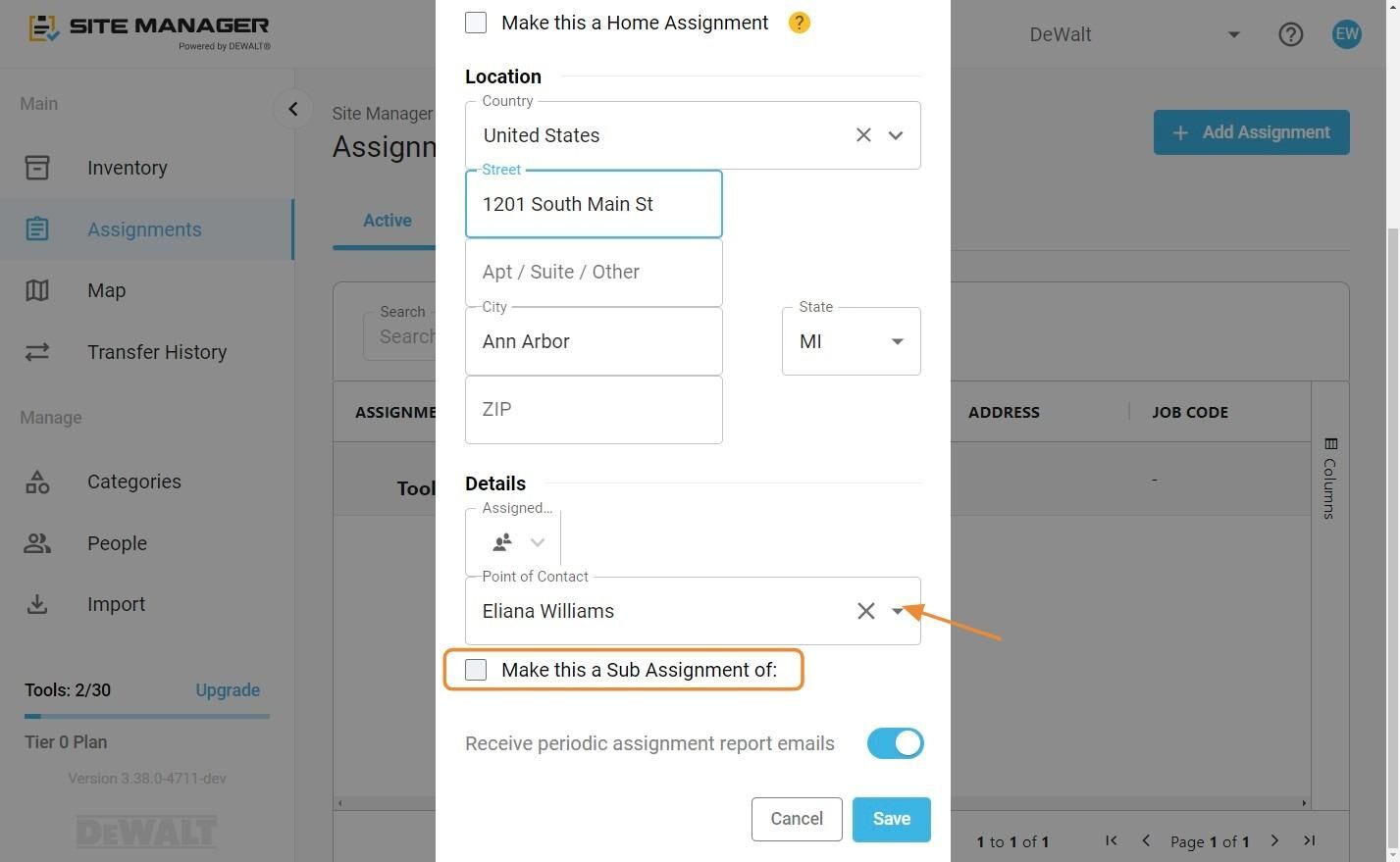 Add Assignments – DEWALT