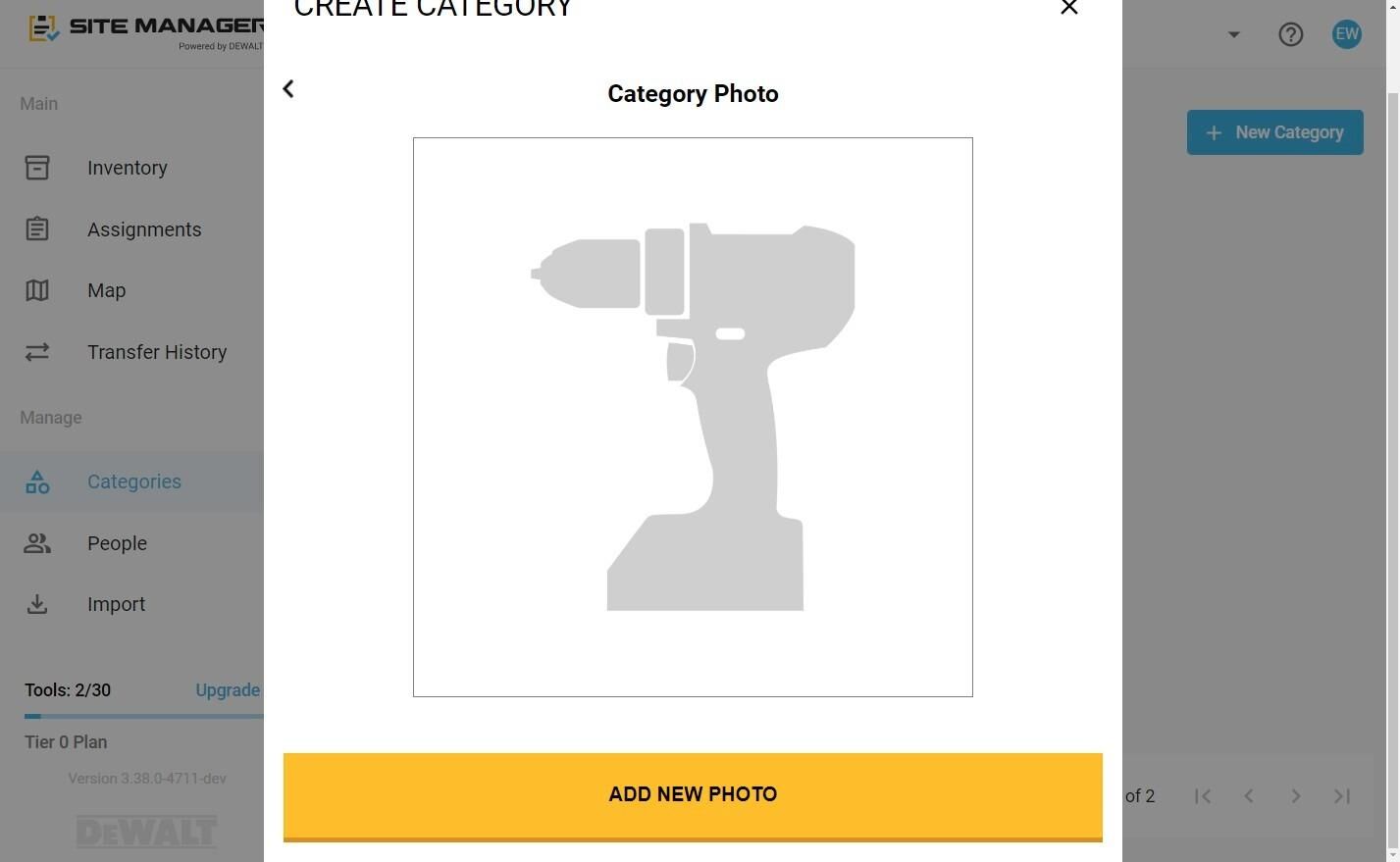 Create New Categories – DEWALT
