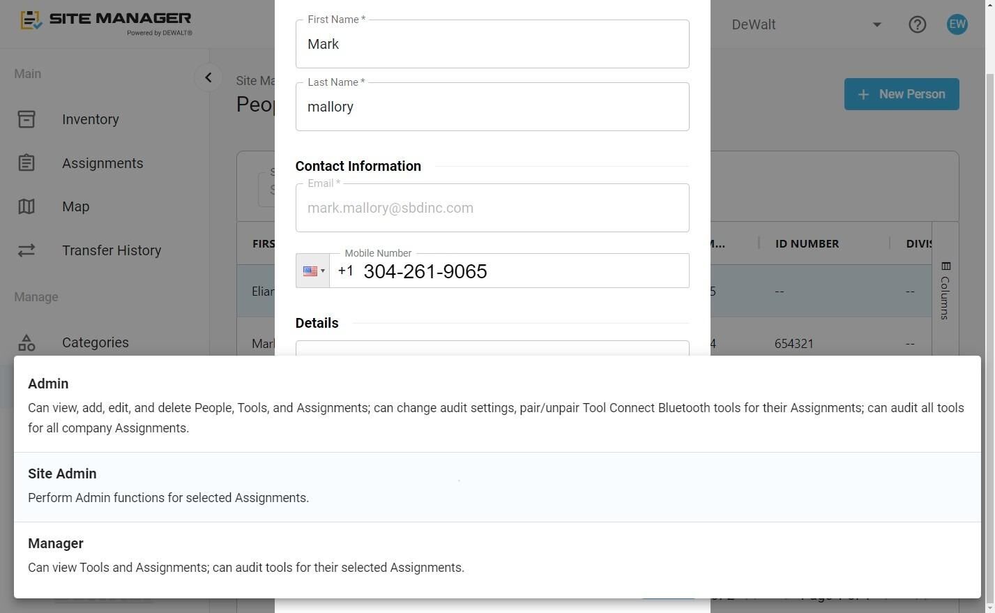 Add a new user to your account – DEWALT