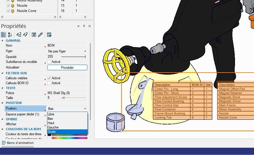 Générer une nomenclature interactive avec SOLIDWORKS Composer