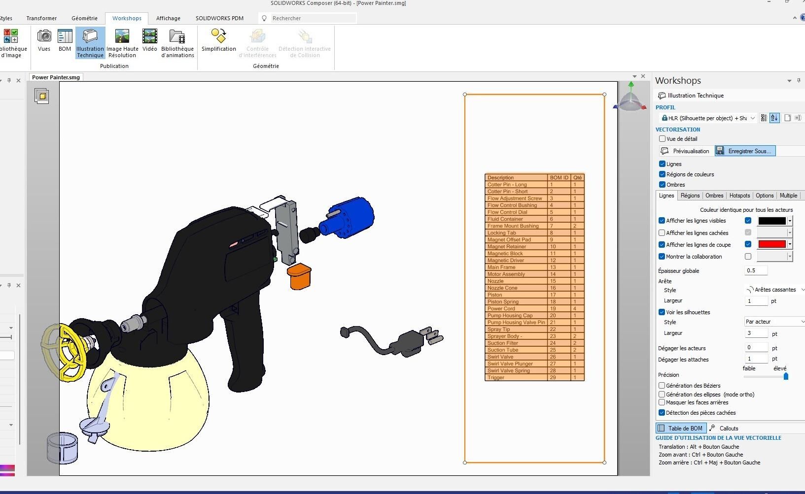 Générer une nomenclature interactive avec SOLIDWORKS Composer