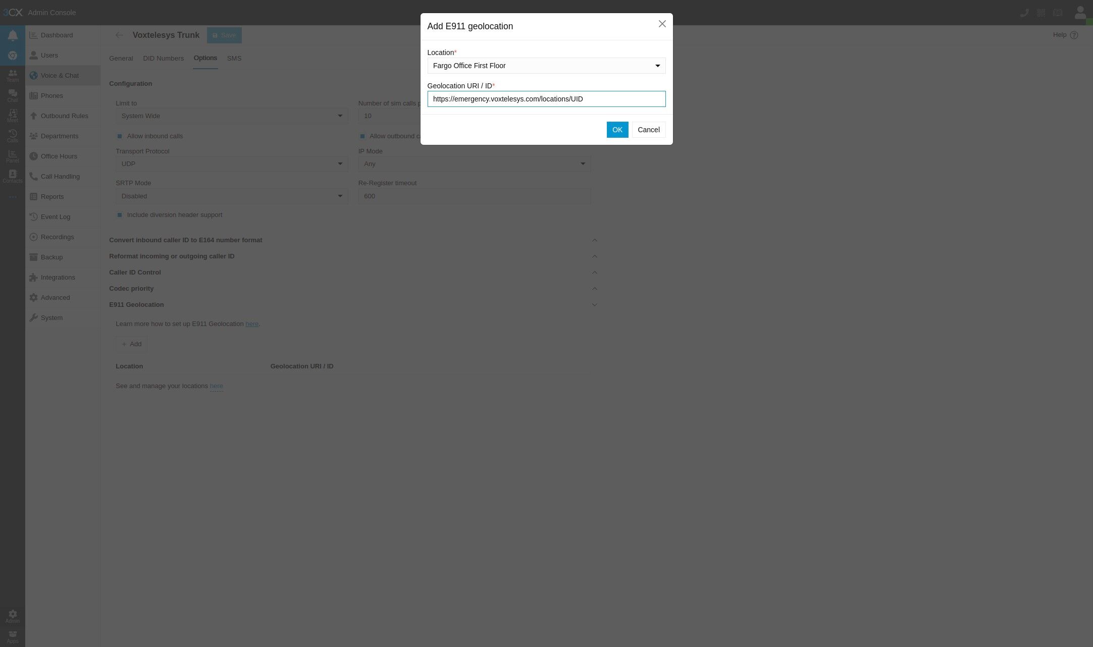 Configure E911 Geolocation in 3CX | Voxtelesys