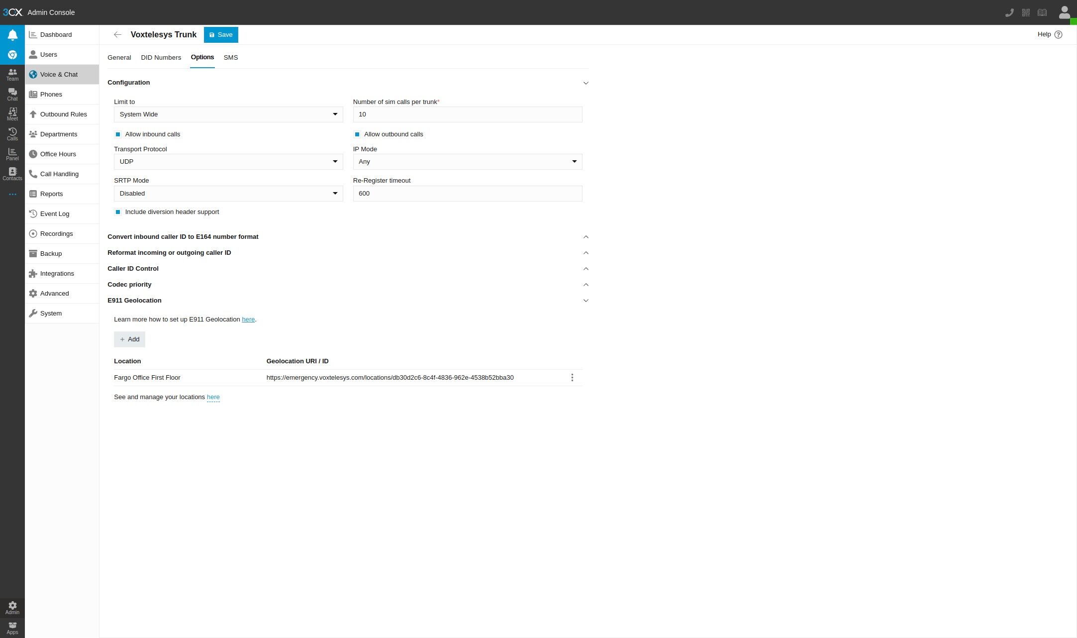 Configure E911 Geolocation in 3CX | Voxtelesys