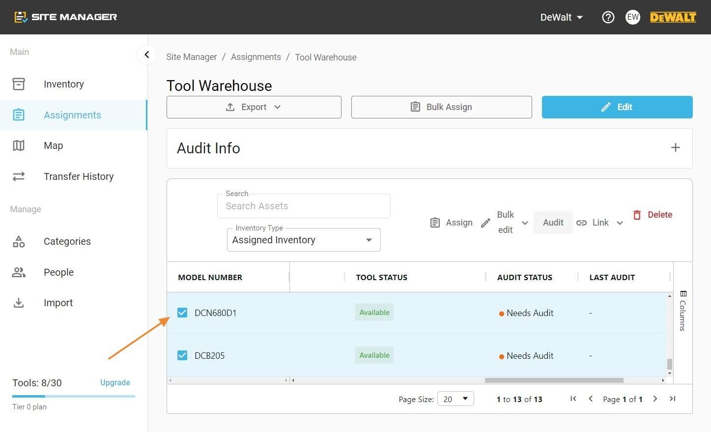 How To Perform an Audit – DEWALT