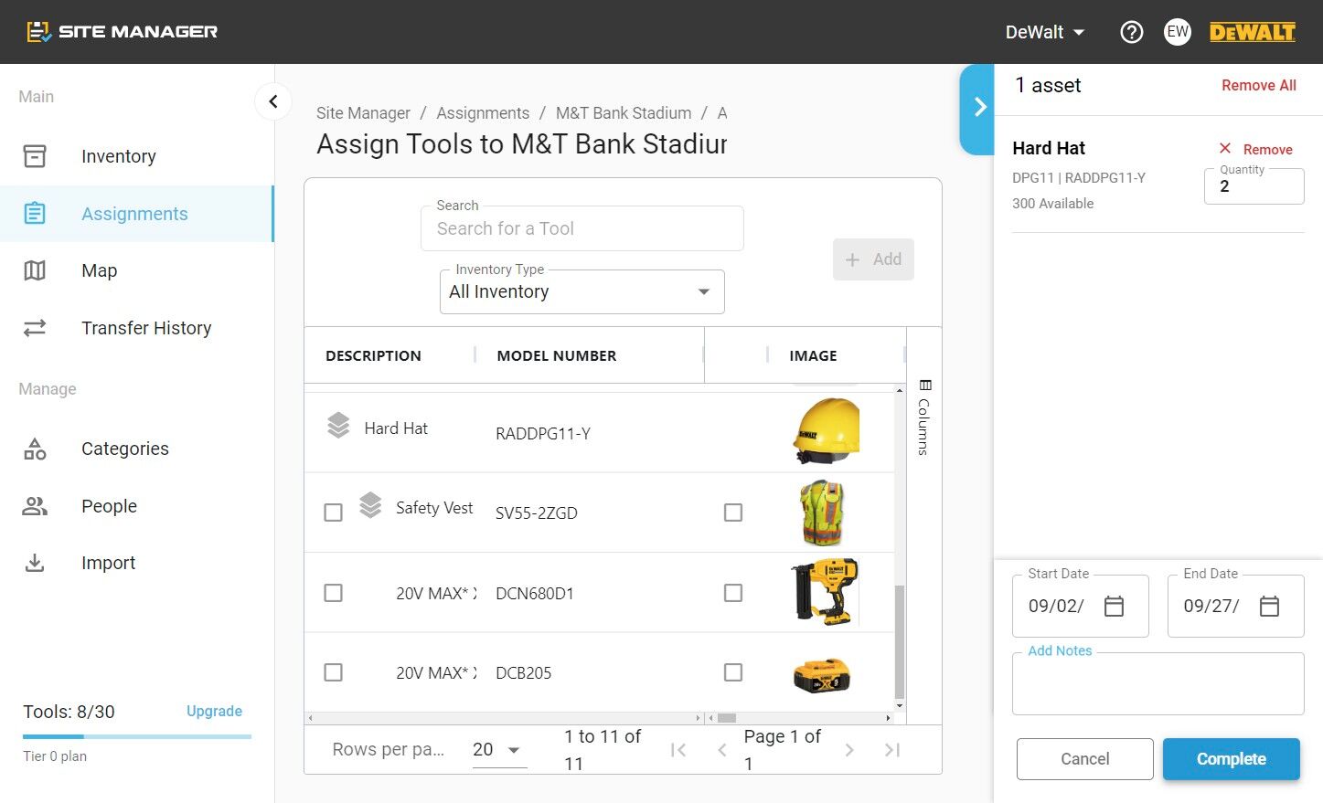How to Assign Tools & Bulk Item – DEWALT