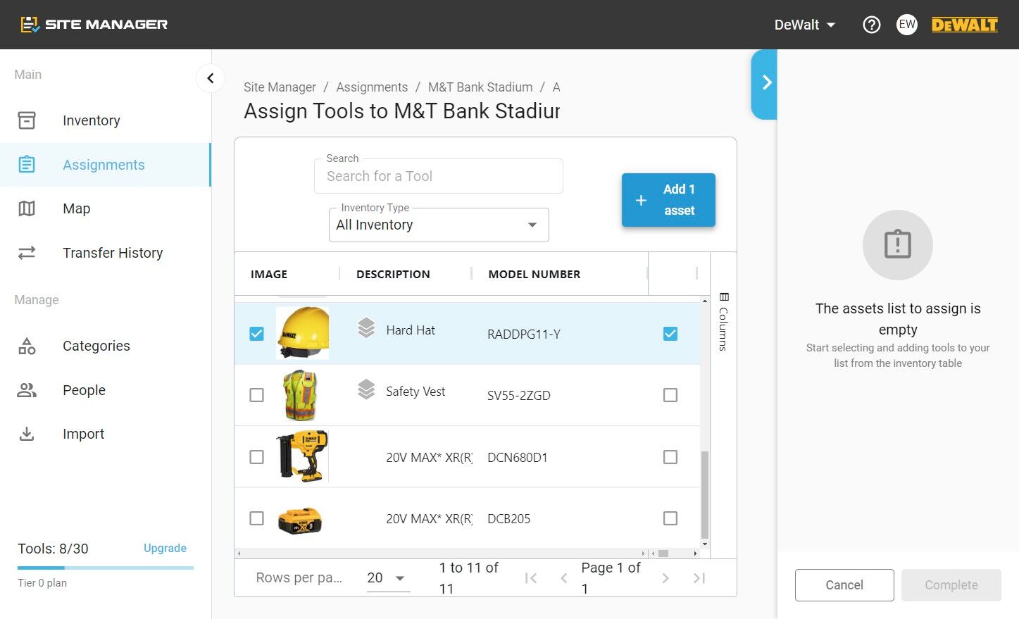 How to Assign Tools & Bulk Item – DEWALT