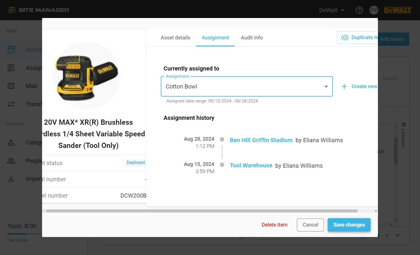 How to Assign Tools & Bulk Item – DEWALT