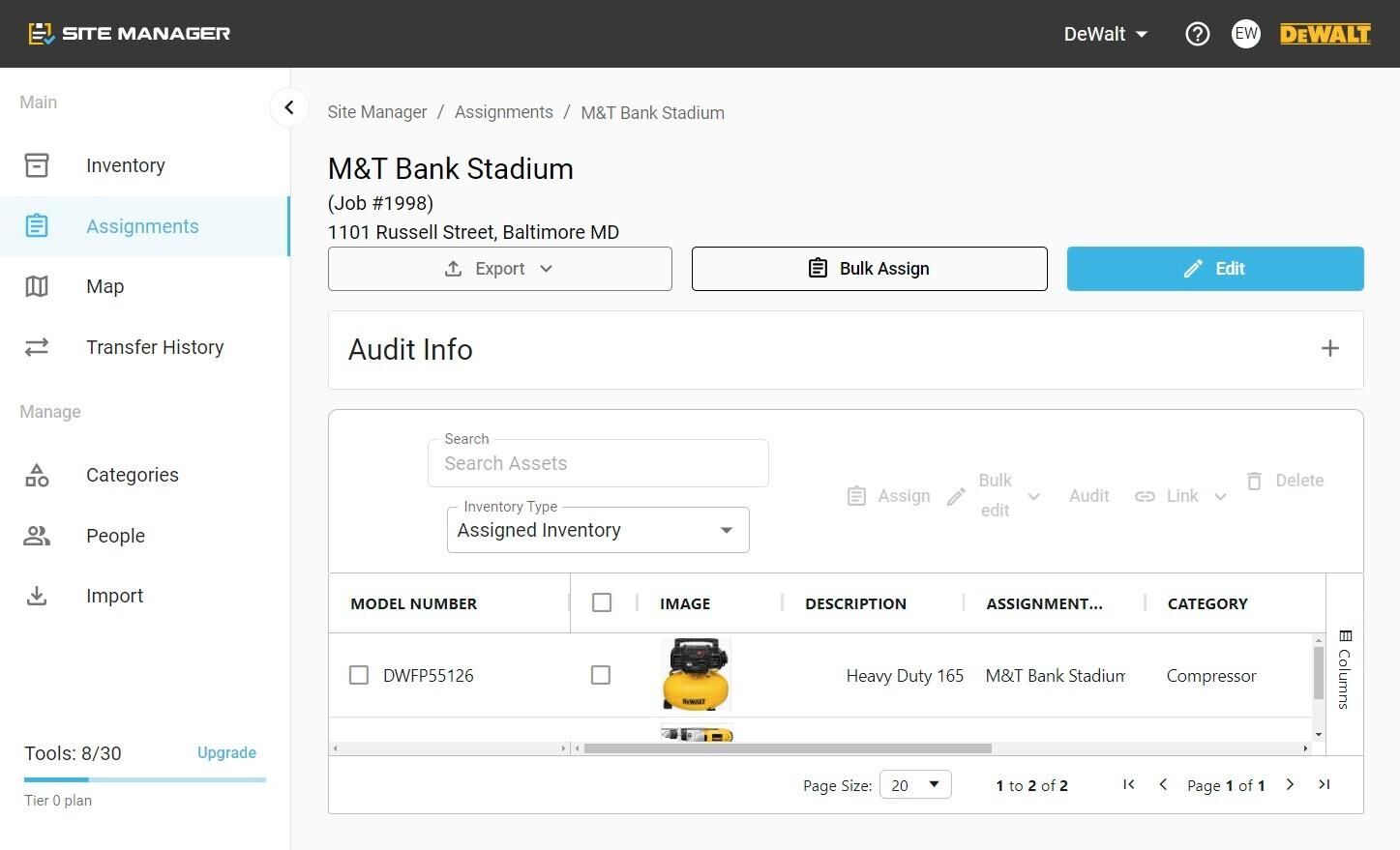 How to Assign Tools & Bulk Item – DEWALT