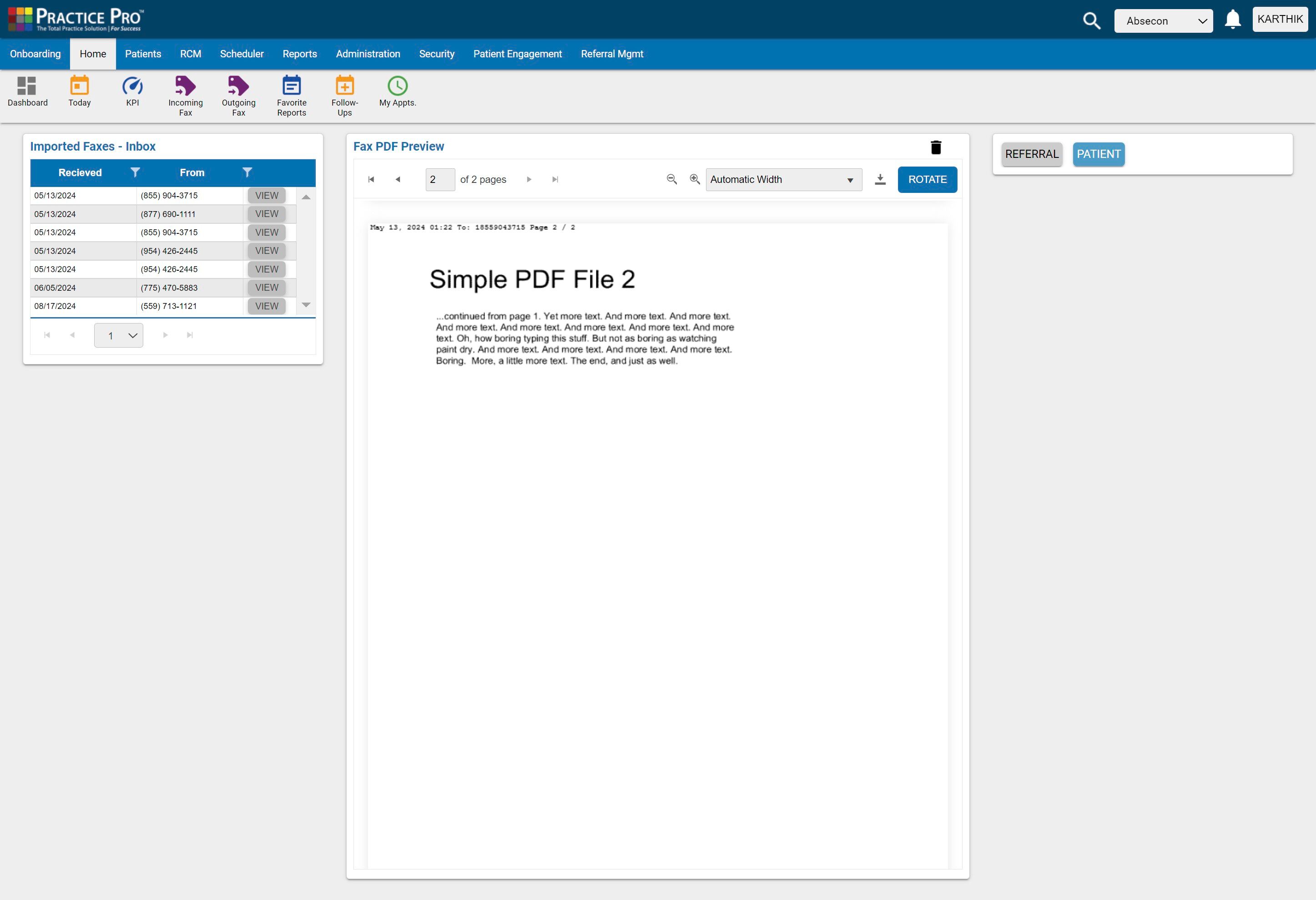 Incoming Fax Module – Practice Pro Knowledge Base