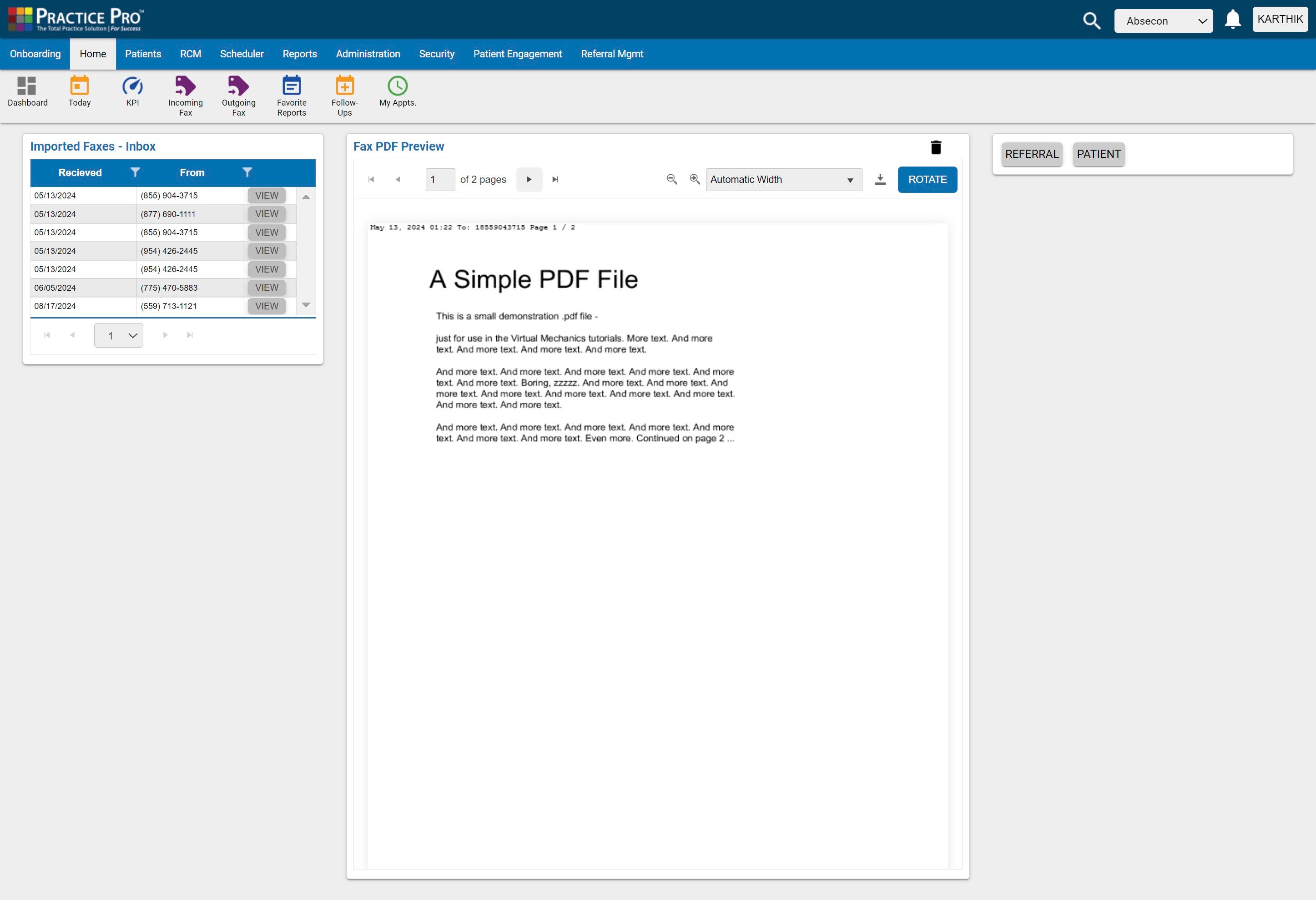 Incoming Fax Module – Practice Pro Knowledge Base