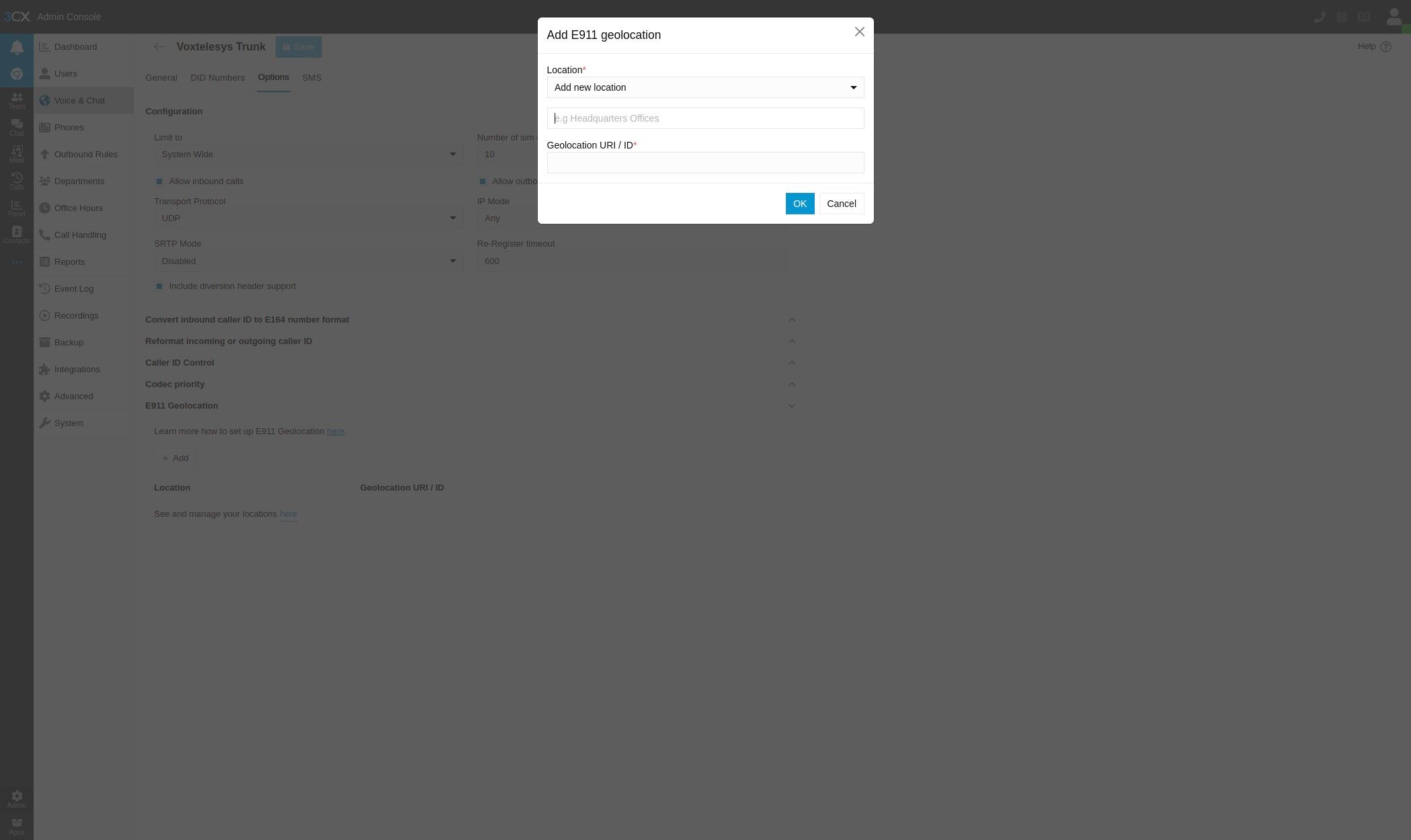 Configure E911 Geolocation in 3CX | Voxtelesys