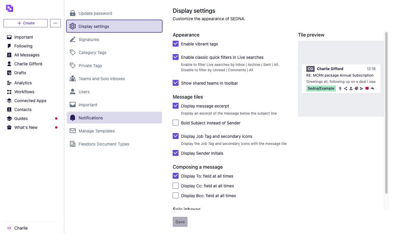 Enabling Notifications – Sedna Help Centre
