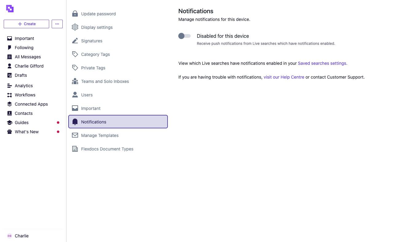 Enabling Notifications – Sedna Help Centre